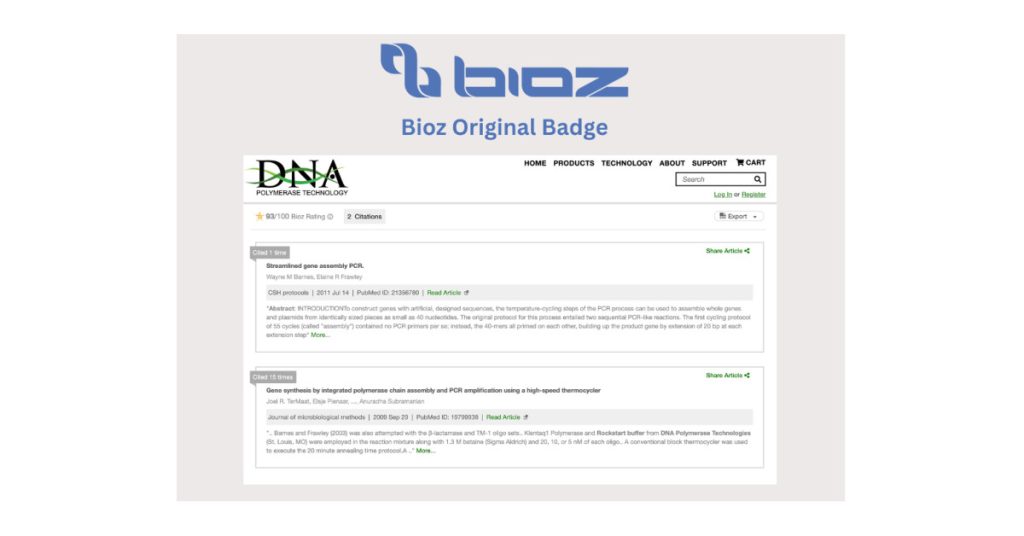 New Partnership: Bioz Helps DNA Polymerase Technology to Boost Research ...